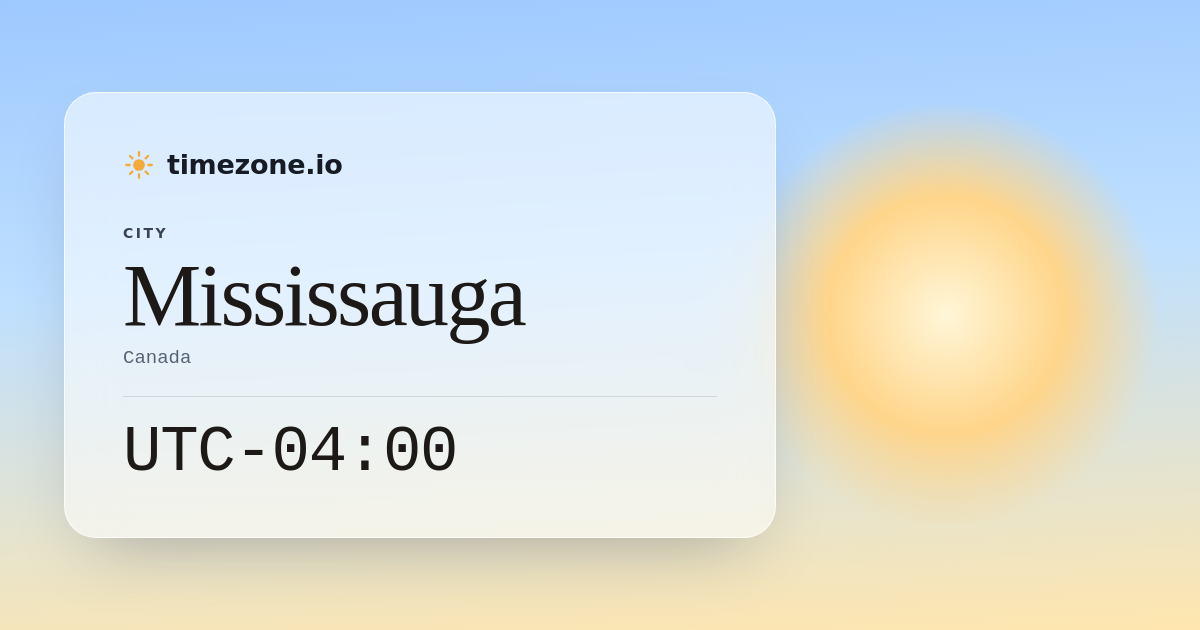 Current Time in Mississauga - timezone.io